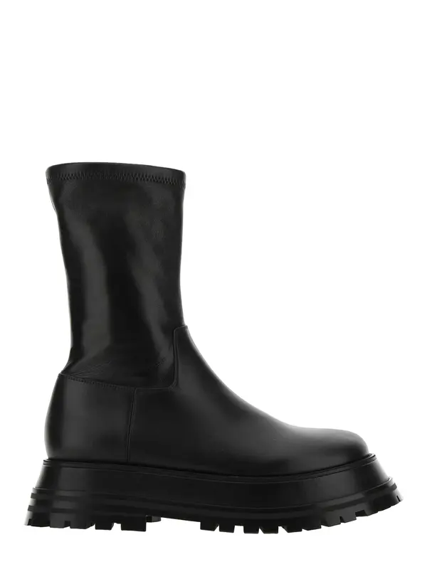 Burberry Leather Mid-calf Boots - Black