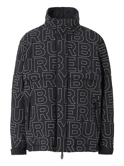 Burberry Embroidered Logo Packaway Jacket - Black