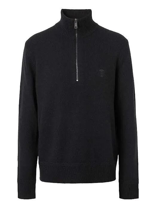 Burberry Embroidered Logo Cashmere Jumper - Black