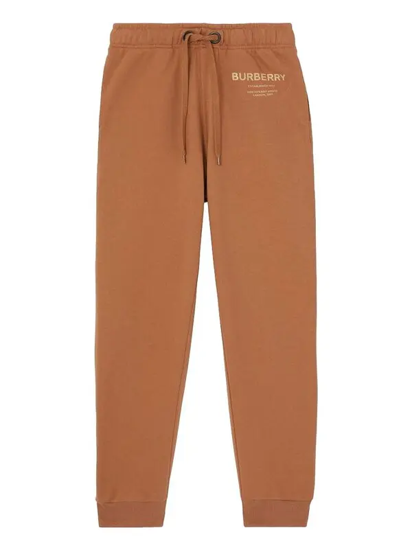 Burberry Horseferry Print Cotton Sweatpants - Brown