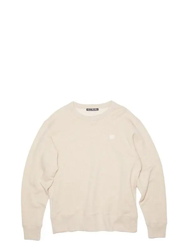 Acne Studios Face Patch Crewneck Sweatshirt - Oatmeal Melange