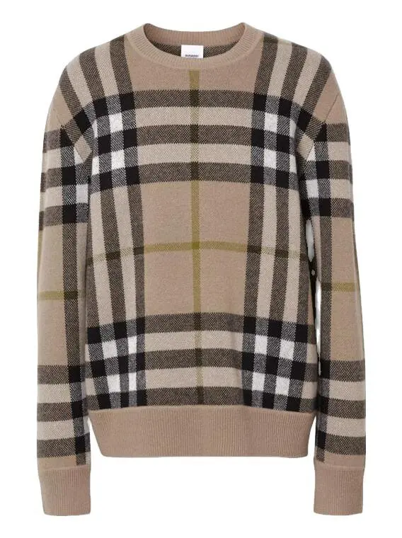 Burberry Cashmere Jacquard Sweater - Soft Fawn
