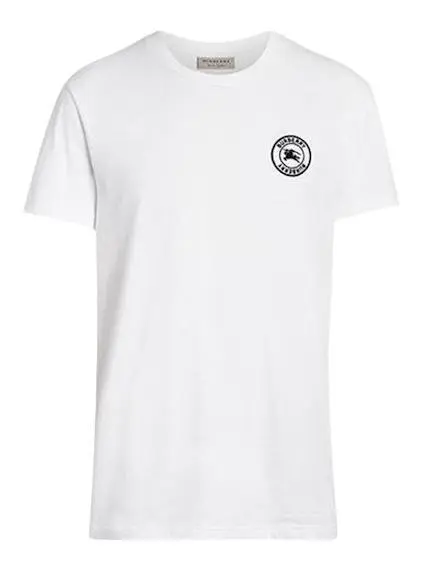 Burberry Embroidered Logo Cotton T-shirt - White