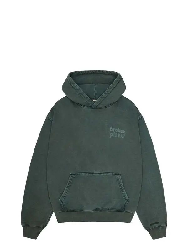BROKEN PLANET Basics Hoodie - Washed Emerald Green