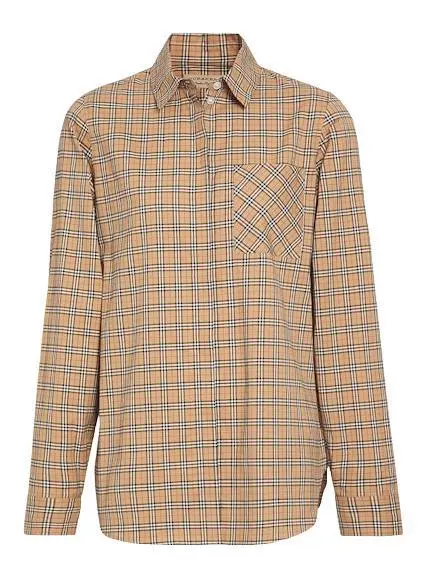 Burberry Check Cotton Shirt - Beige