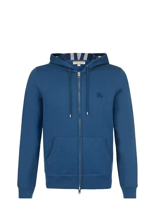 Burberry Clarendon Check Hood Zip-up Hoodie - Blue