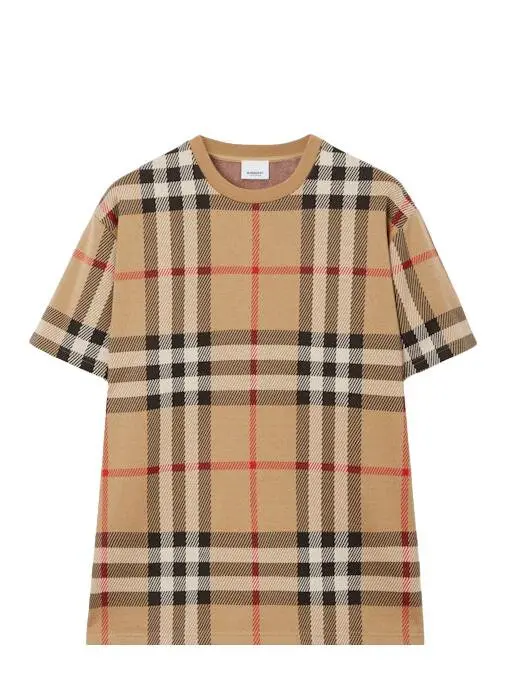 Burberry Check Cotton Jacquard T-shirt - Archive Beige
