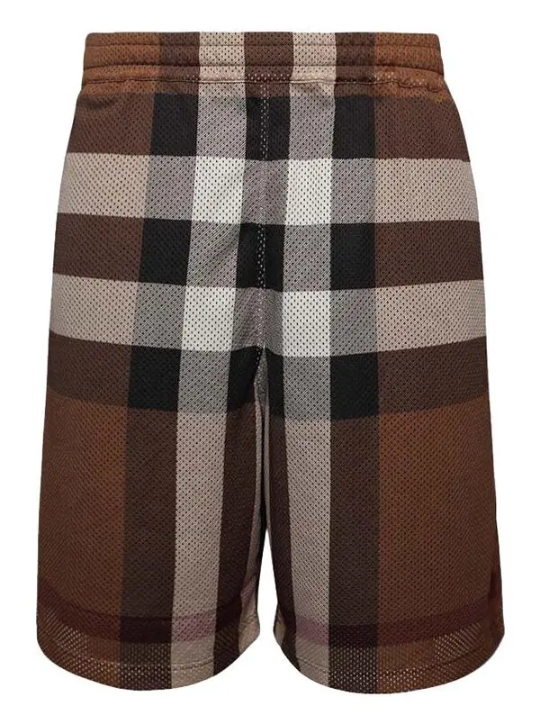 Burberry Check Mesh Bermuda Shorts - Birch Brown