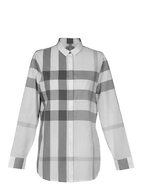 Burberry Check Cotton Shirt - Check Light Gery