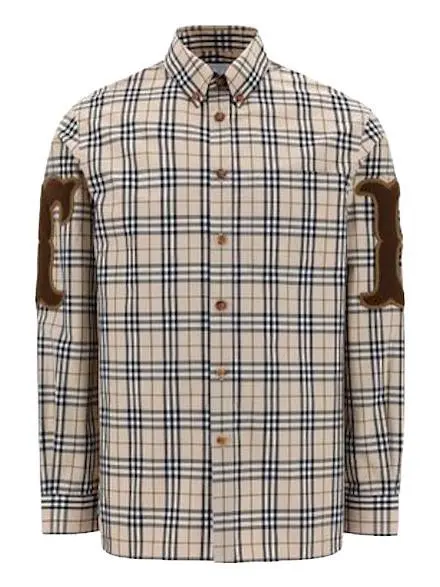 Burberry Letter Graphic Check Print Shirt - Soft Fawn