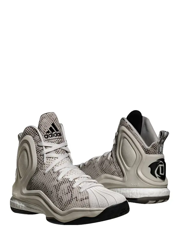 Adidas D Rose 5 Boost Sneakers - White/tan/snakeskin