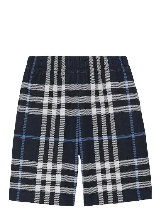 Burberry Check Cotton Jacquard Shorts - White/dark Blue