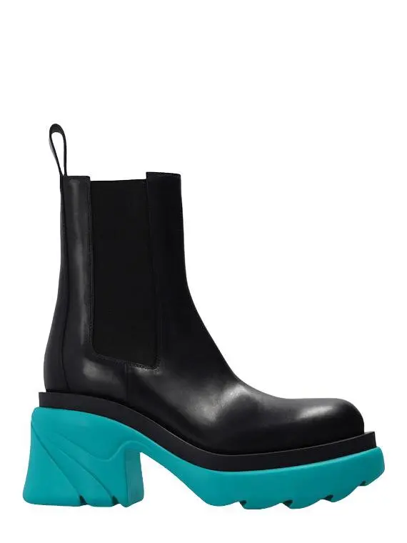 Bottega Veneta Flash Platform Ankle Boot - Black/blue