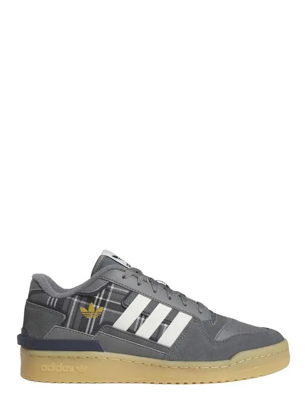 Adidas Forum Exhibit Low Plaid Sneakers - Grey Four/cream White/collegiate Navy Blue