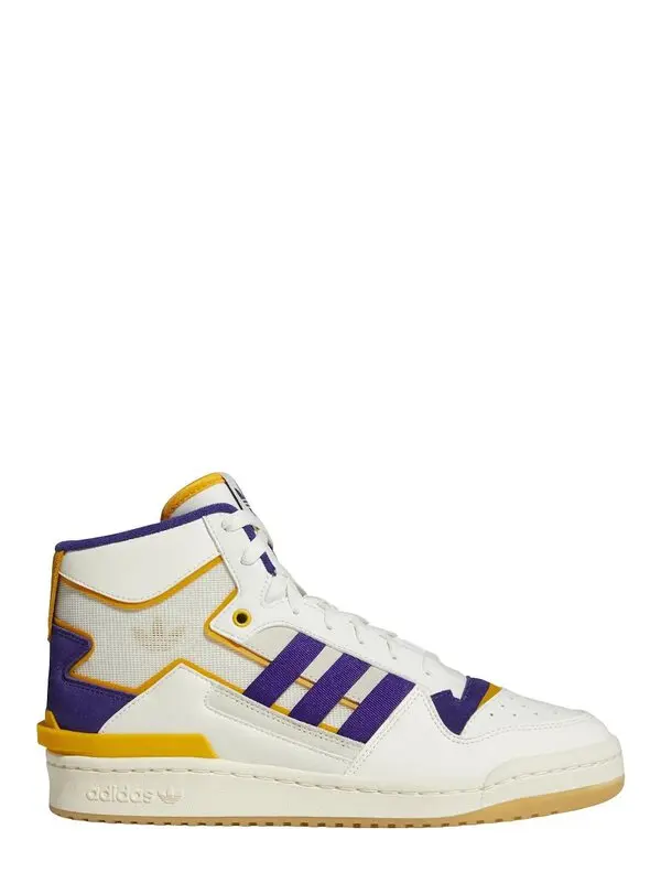 Adidas Forum Exhibit Mid Inside Out Sneakers - Off White/collegiate Purple/collegiate Gold