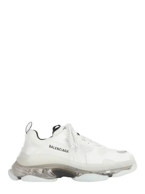 Balenciaga Triple S Clear Sole Sneakers - White/grey