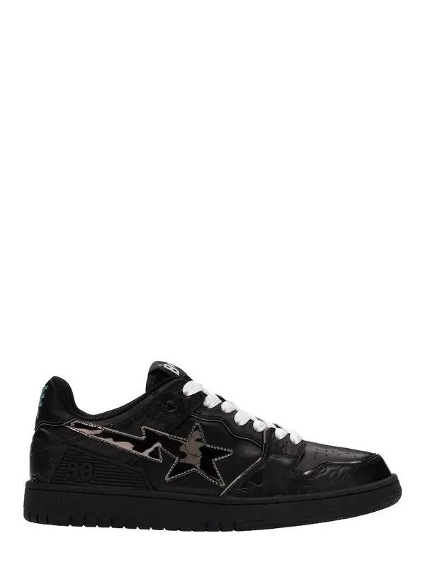 BAPE A Bathing Ape Sk8 Stain Sneakers - Black/silver