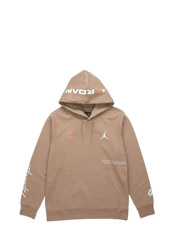 JORDAN X Clot Crossover Logo Printed Hoodie - Brown