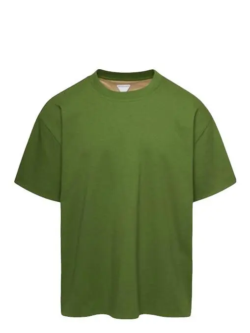 Bottega Veneta Double Layered Cotton Jersey Relaxed Fit T-shirt - Jalapeno/sesame