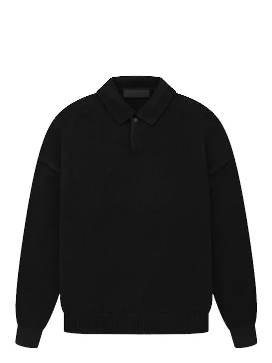 Fear Of God Essentials Knit Polo Shirt - Black