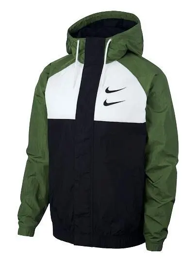Nike Swoosh Hd Woven Jacket - Black/white/treeline