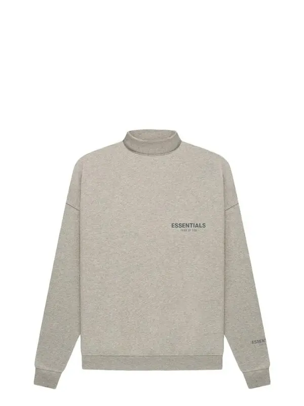 Fear Of God Essentials Core Collection Pullover Mockneck - Dark Heather Oatmeal