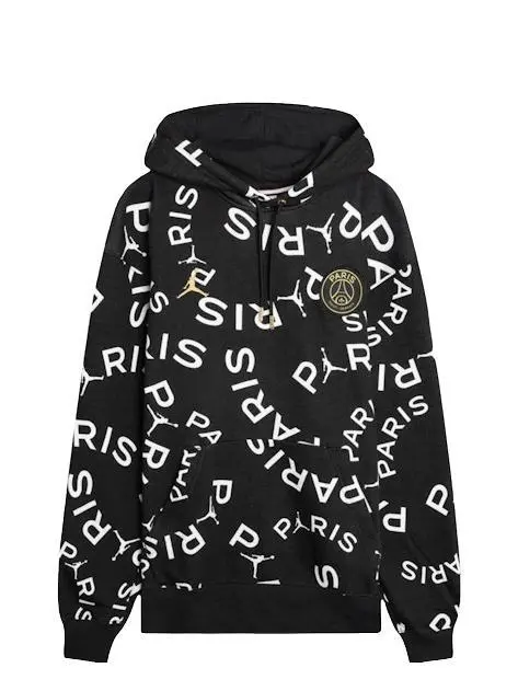 JORDAN X Paris Saintgermain Allover Print Hoodie - Black