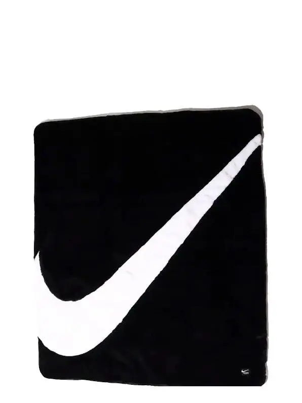 Nike Swoosh Faux Fur Blanket - Black White