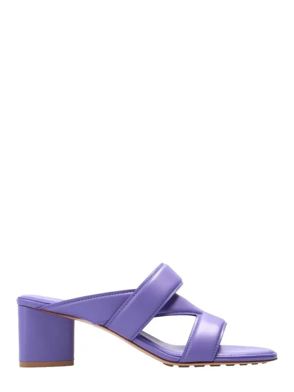 Bottega Veneta Leather Crossover Sandal - Purple