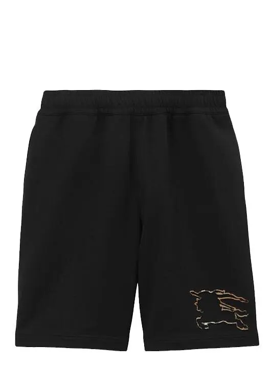 Burberry Cotton Check Ekd Shorts - Black