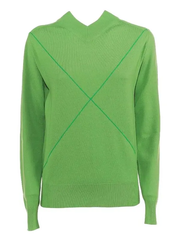 Bottega Veneta Printed V-neck Sweater - Green