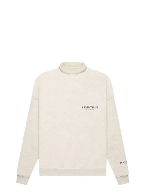 Fear Of God Essentials Core Collection Pullover Mockneck - Light Heather Oatmeal