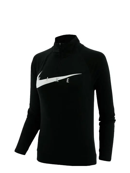 Nike Swoosh Run Long Sleeve T-shirt - Black/white