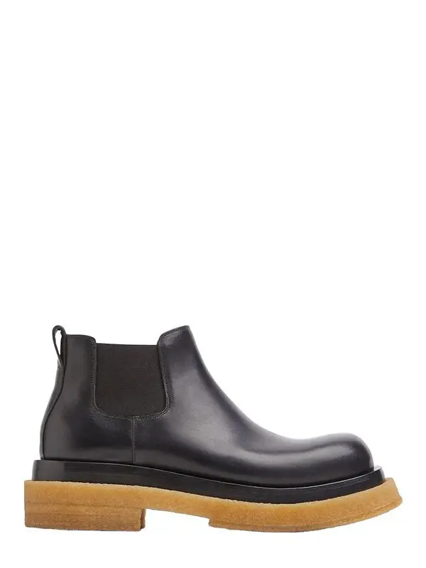 Bottega Veneta Lug Cropped Chelsea Boot - Black/gum