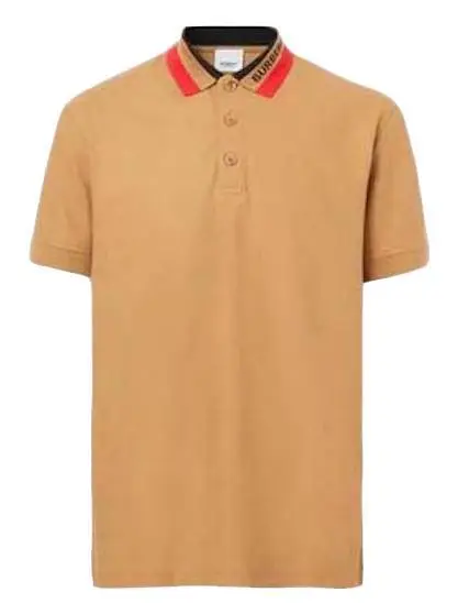Burberry Logo Detail Cotton Piqué Polo Shirt - Camel