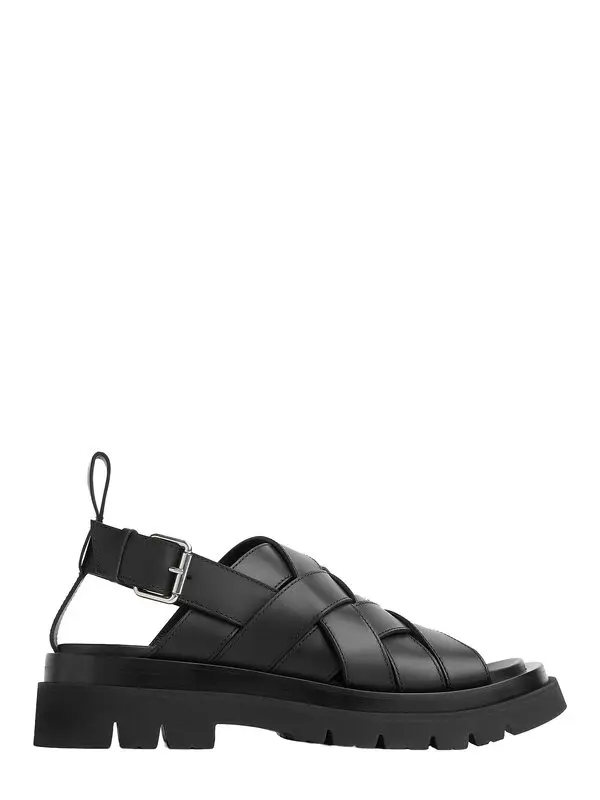 Bottega Veneta Lug Strap Sandal - Black