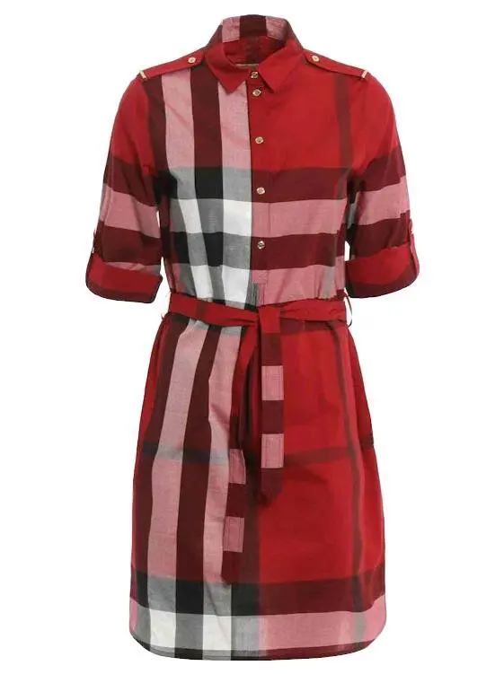 Burberry Check Knee-length Dress - Red Check