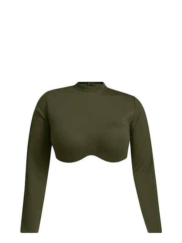 Adidas Ivy Park Halls Of Ivy Long Sleeve Crop Top - Wild Pine