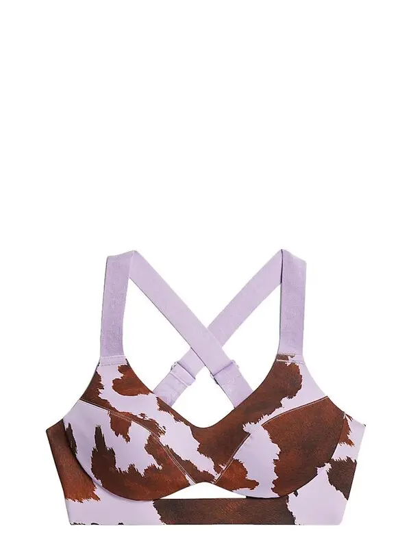 Adidas Ivy Park Mediumsupport Cowprint Cutout Bra - Aop Cow Hide/purple Glow