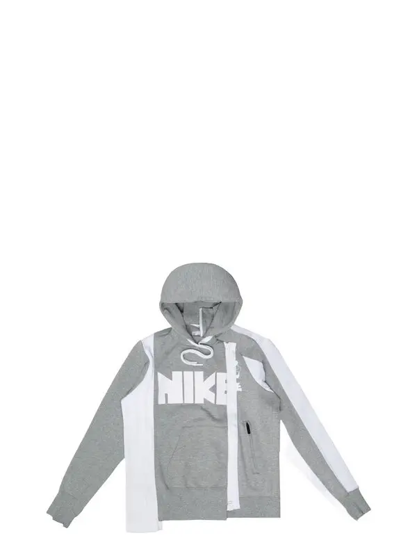Nike X Sacai Double Zip Hoodie - Dark Grey Heather/white