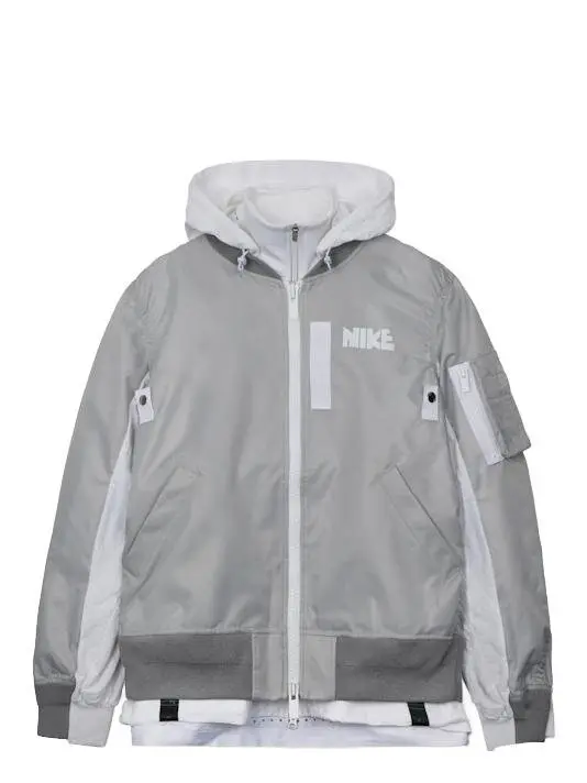 Nike X Sacai Layered Bomber Jacket - Grey Fog (womens)