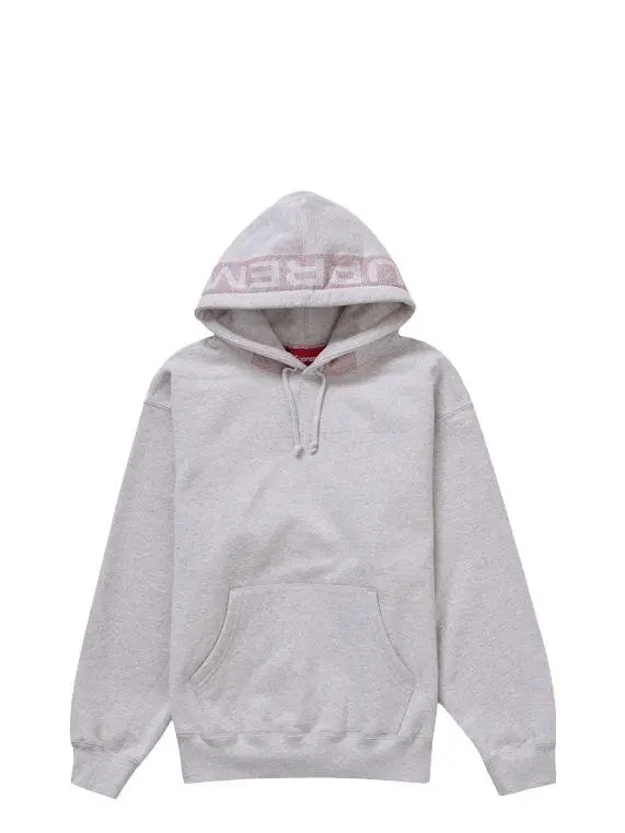 Supreme Jacquard Stripe Hooded Sweatshirt - Ash Grey
