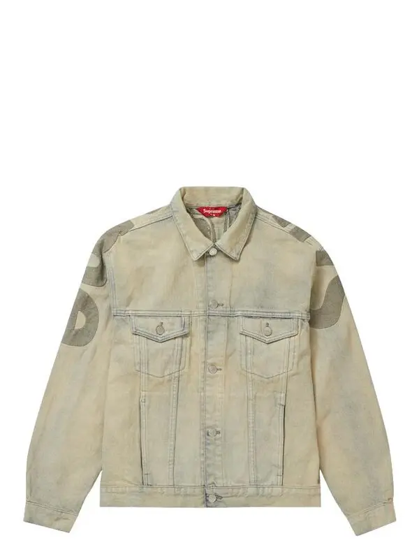Supreme Inset Logo Denim Trucker Jacket - Dirty