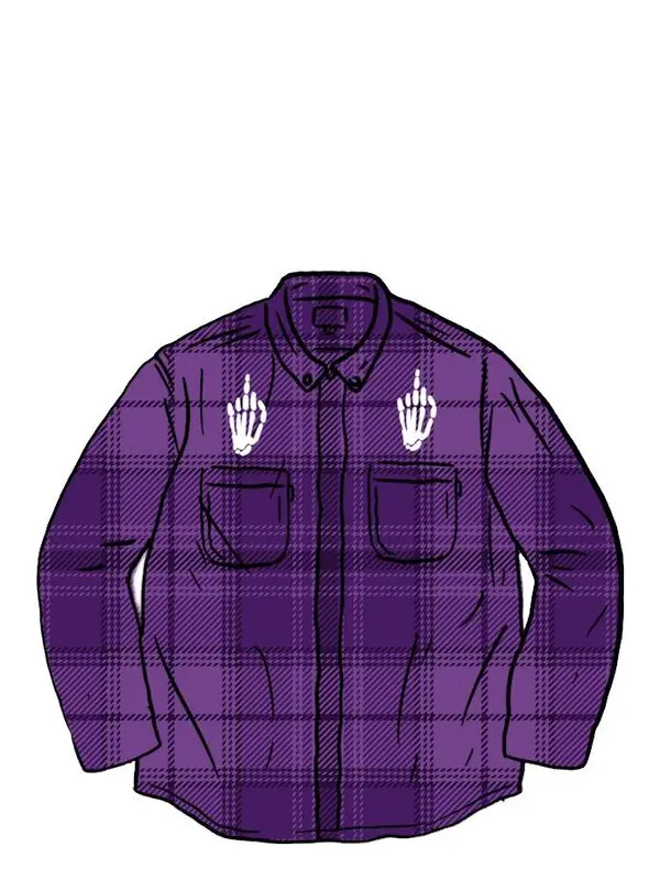 Supreme Hysteric Glamour Plaid Flannel Shirt - Purple