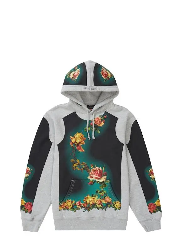 Supreme Jean Paul Gaultier Floral Print Hooded Sweatshirt - Heather Grey