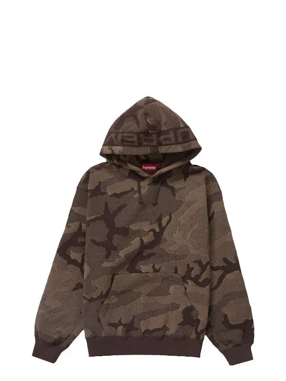 Supreme Jacquard Stripe Hooded Sweatshirt - Brown Camo