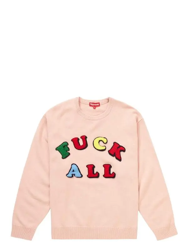 Supreme Jamie Reid Fuck All Sweater - Dusty Pink