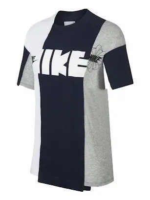 Nike X Sacai Tee Shirt - Grey/navy Blue