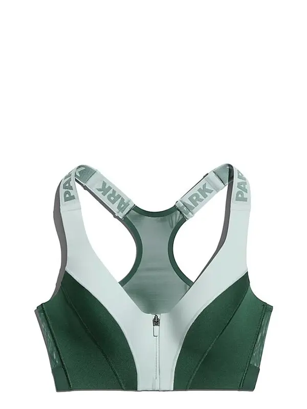 Adidas Ivy Park Medium Support Zip Bra - Green Tint/dark Green