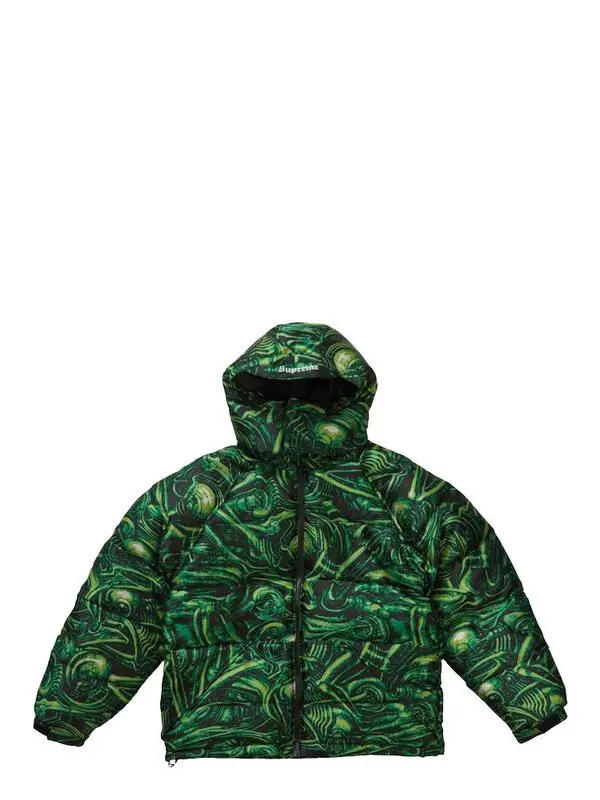 Supreme H.r. Giger Jacquard Down Puffer Jacket - Green